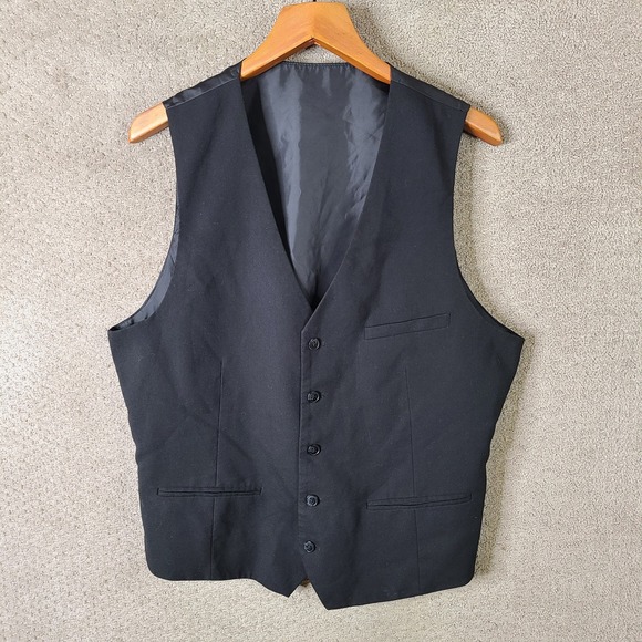 H&M | Suits & Blazers | Hm Vest Mens 46r Black Button Front Suit Vest ...